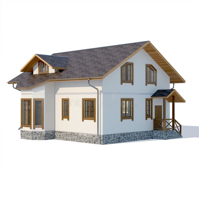 House on a White Background Stock Illustration - Illustration of ...