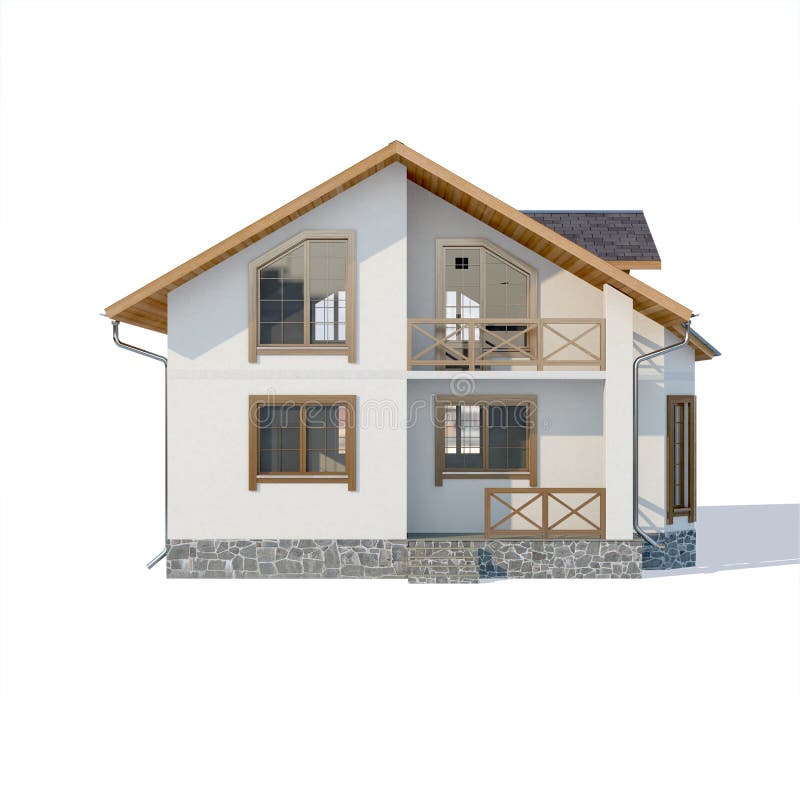 House on a White Background Stock Illustration - Illustration of ...