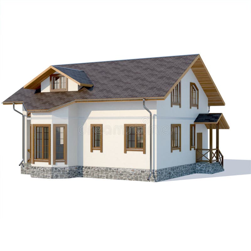 House on a White Background Stock Illustration - Illustration of ...