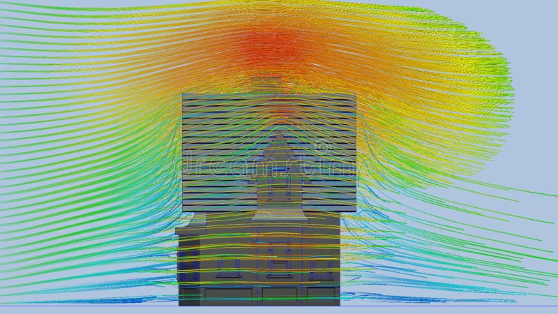 House And Wind Airflow Simulation Cfd Simulation Computational Fluid Dynamics Stock Video