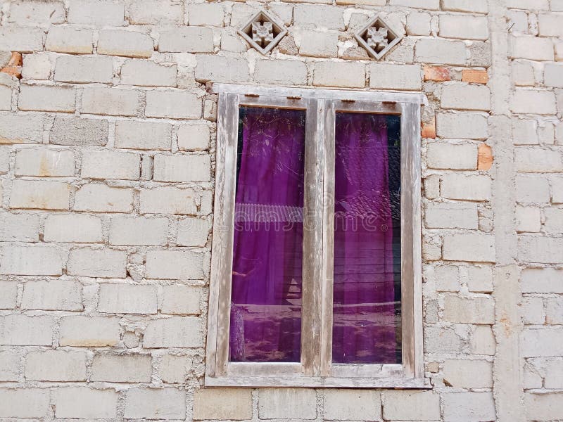 House Windows with Rectangular Purple Stock Photo - Image of wood ...