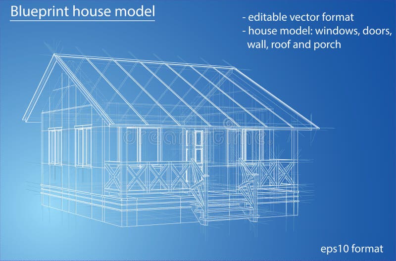 House Wireframe Structure. Vector Stock Vector - Illustration of house ...