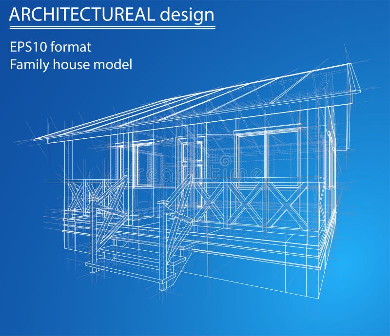 House Wireframe Structure. Vector Stock Vector - Illustration of ...