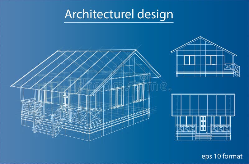 House Wireframe Structure. Vector Stock Vector - Illustration of ...