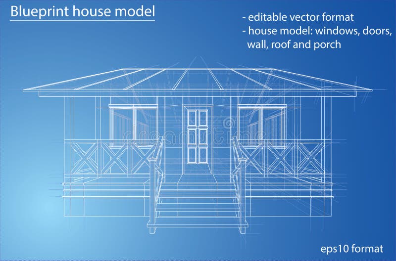 House Wireframe Structure. Vector Stock Vector - Illustration of ...