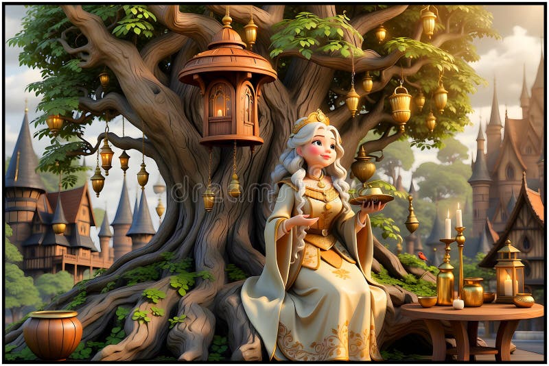 The House of the Witch Who Prepares the Magic Potion Stock Illustration ...