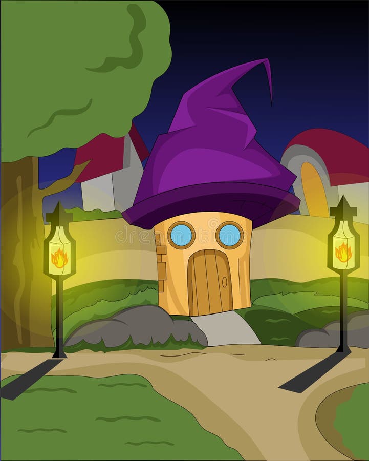 House of Wizard Vector Illustration Stock Vector - Illustration of ...