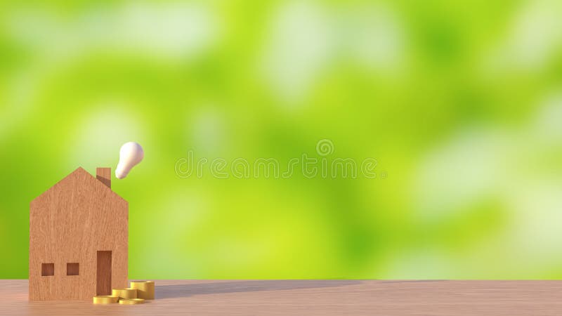 The House Wood and Coins for Property or Building Concept 3d Rendering ...