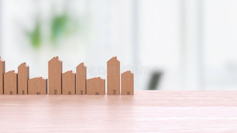 The House Wood for Property or Real Estate Concept 3d Rendering Stock ...