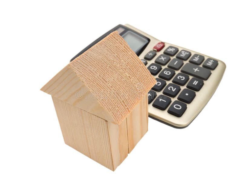 House of Wooden Building Blocks with Calculator Stock Photo - Image of ...