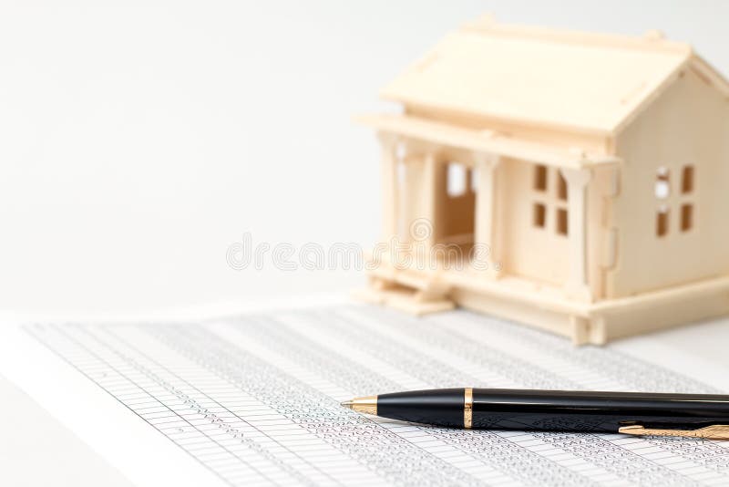 House wooden and pen stock photo. Image of loan, consulting - 66473884