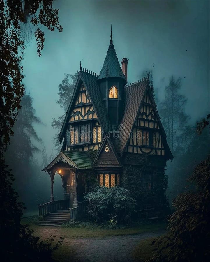 A House in the Woods with the Word House on the Front Stock ...