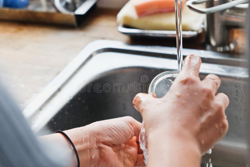 House Work stock image. Image of plate, cleaning, faucet - 69548009