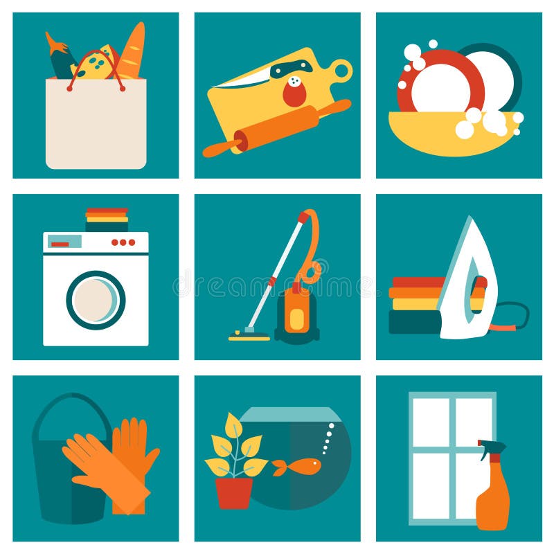 House Work Concept Vector Illustration Stock Vector - Illustration of ...