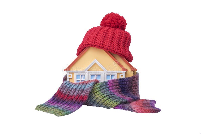 House Is Wrapped In A Scarf. Stock Photo - Image of additional ... House Is Wrapped In A Scarf. Stock Photo - Image of additional ...
