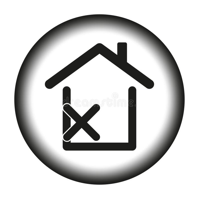 House with Wrong Mark Icon. Vector Illustration. EPS 10 Stock Vector ...