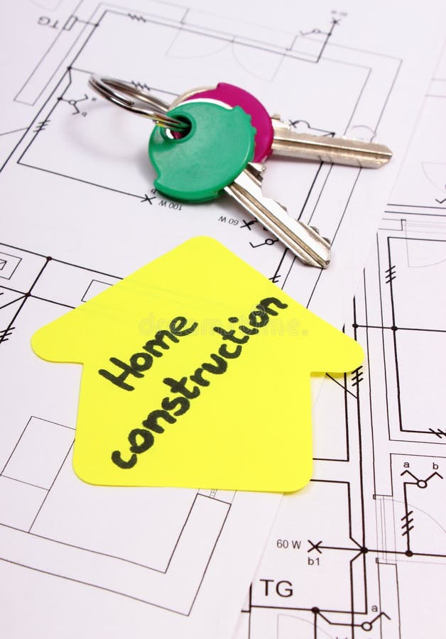 House of Yellow Paper with Text Home Construction and Keys ...
