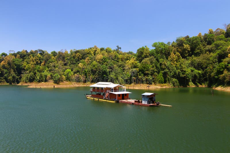 A houseboat in lake stock photo. Image of rest, canoe - 38712950