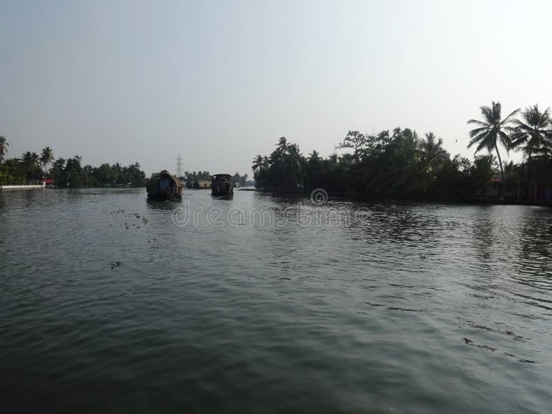 Houseboats in the Backwaters of Kerala Stock Photo - Image of malabar ...