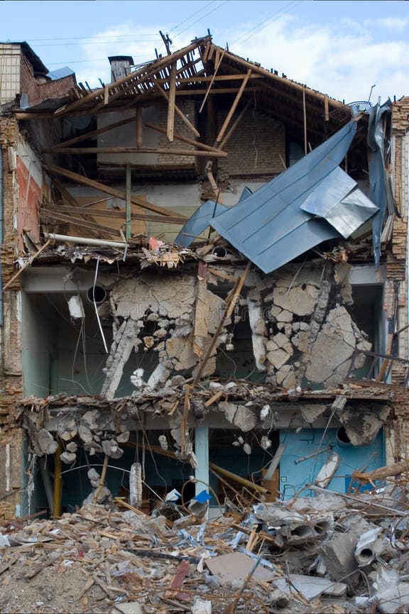 Housebreaking, Demolition of Buiding Stock Image - Image of insured ...