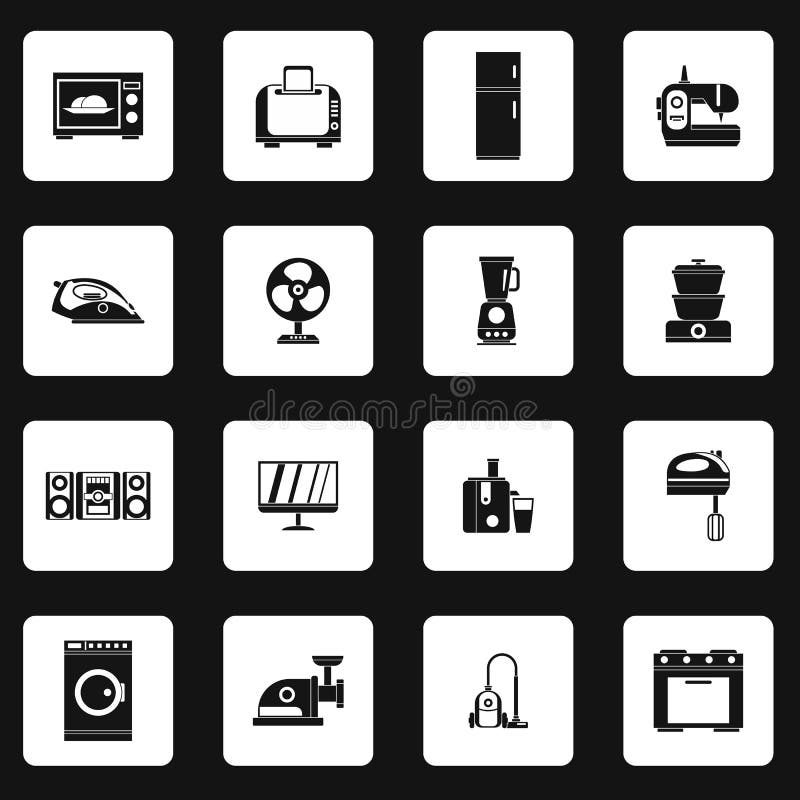 Household Appliance Icons Set, Simple Style Stock Vector - Illustration ...