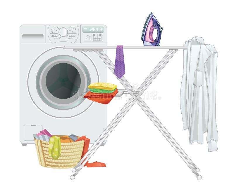 Laundry Service Poster Design. Icons Circle Label with Text Stock ...