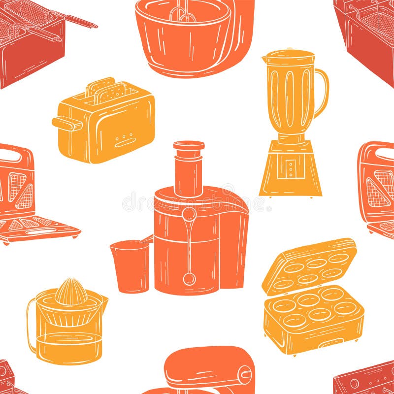 Household Appliances Seamless Pattern Stock Illustrations – 693 ...