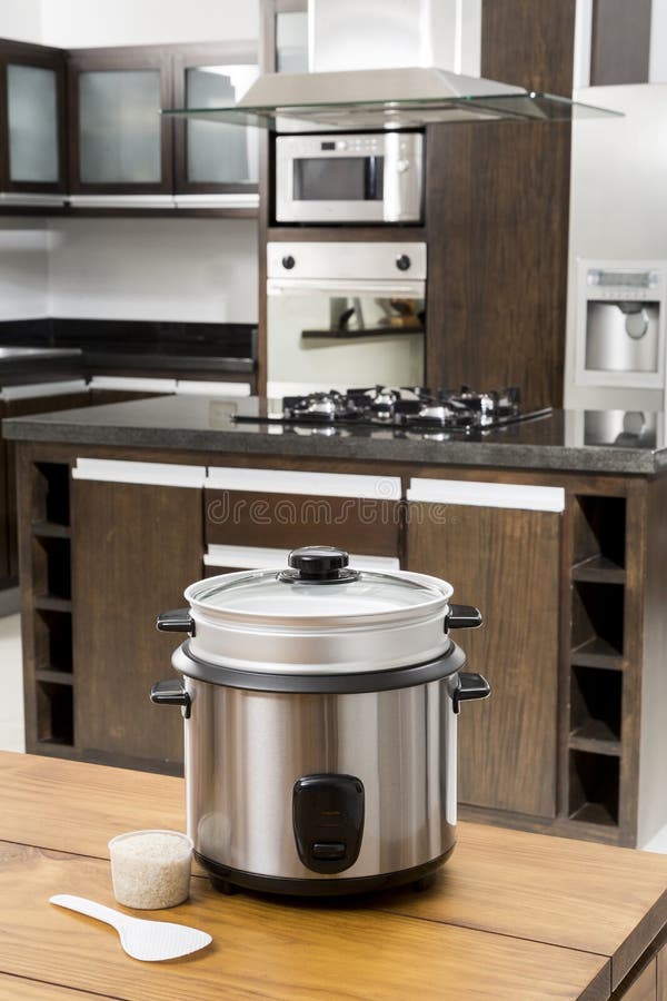 A Rice Cooker in the Kitchen Stock Image - Image of lifestyle, button ...