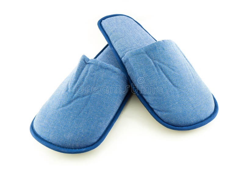 Household blue slippers stock image. Image of fluffy - 33509043
