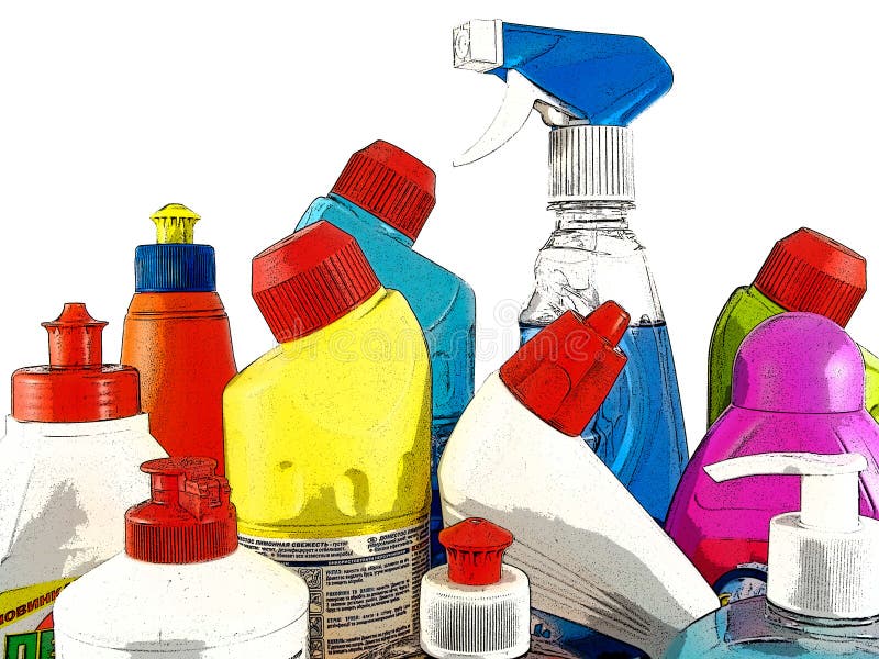 Household chemical goods stock illustration. Illustration of isolated ...
