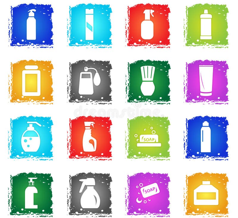 Household Chemicals Icon Set Stock Vector - Illustration of chemical ...