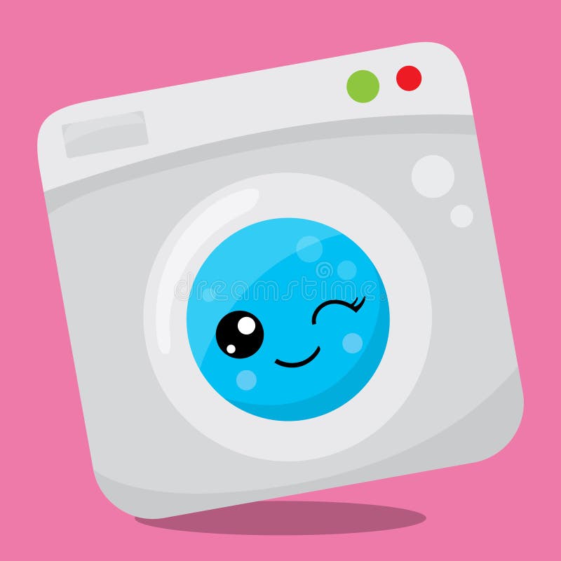 Household Chores Smiley Washing Machine 15 Stock Vector - Illustration ...
