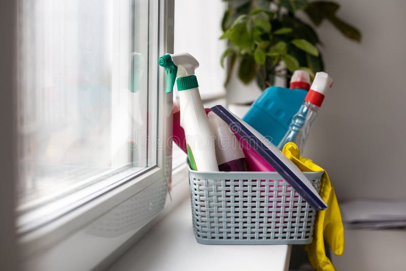 Household Cleaning Detergents in the Room Stock Image - Image of ...