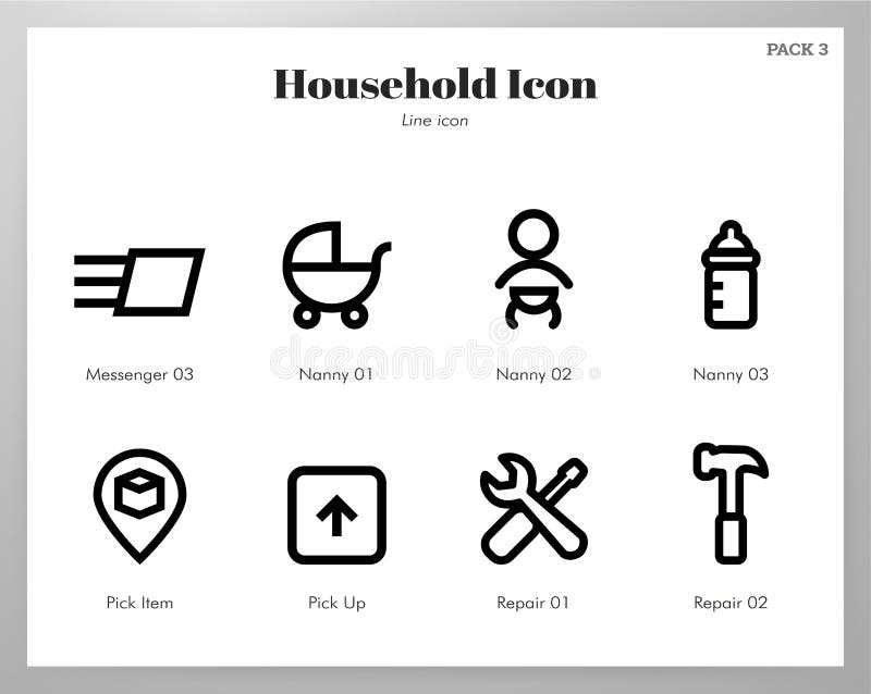 Household icons Line pack stock vector. Illustration of icon - 155686490