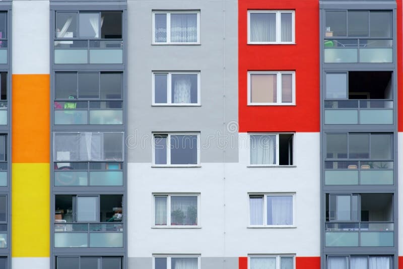 Window Multi-storey Residential Building Stock Image - Image of window ...