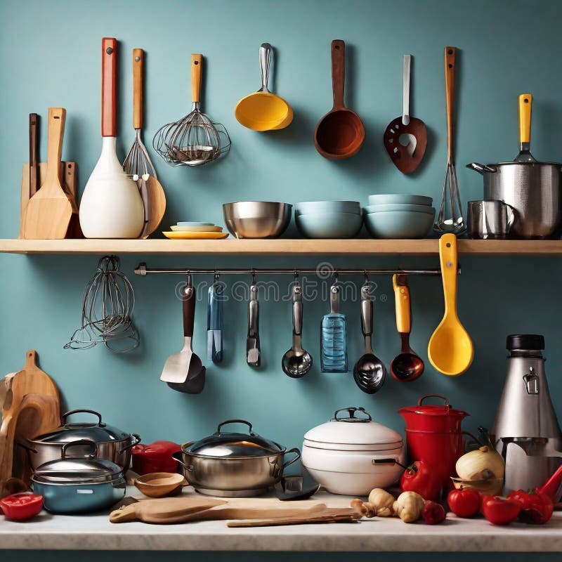 Household Items, Kitchen Utensils Stock Illustration - Illustration of design, cabinetry: 383195113