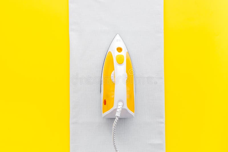 Household Laundry Ironing Concept. Iron with Clothes Top View Stock ...