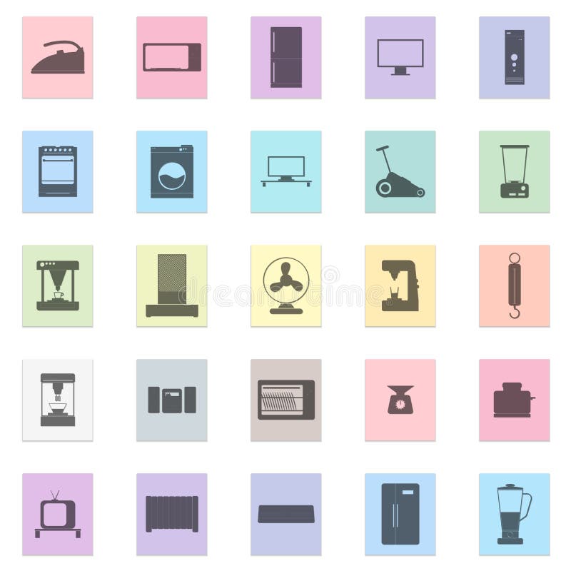 Household Objects Cartoon Clip Art Illustration Set Stock Vector ...