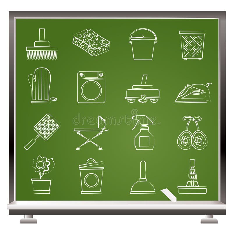 Household Objects and Tools Icons Stock Vector - Illustration of floral ...