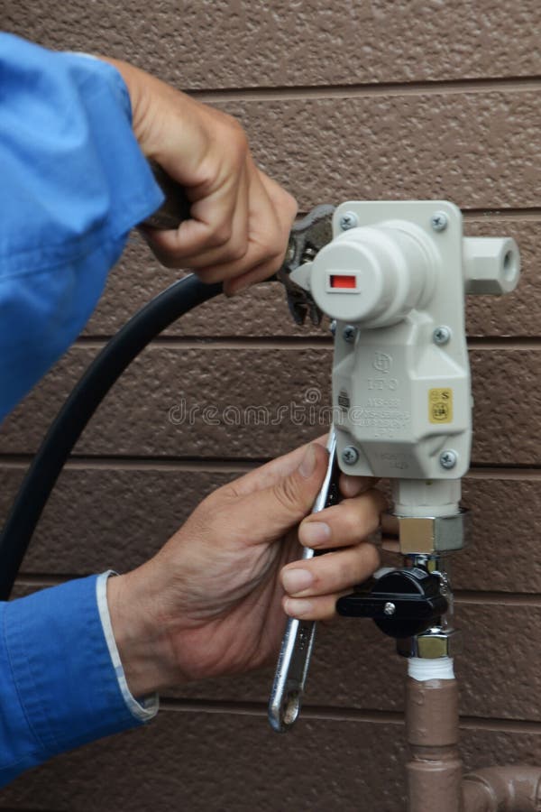 Propane Gas Installation Work Stock Image - Image of fuel, natural ...