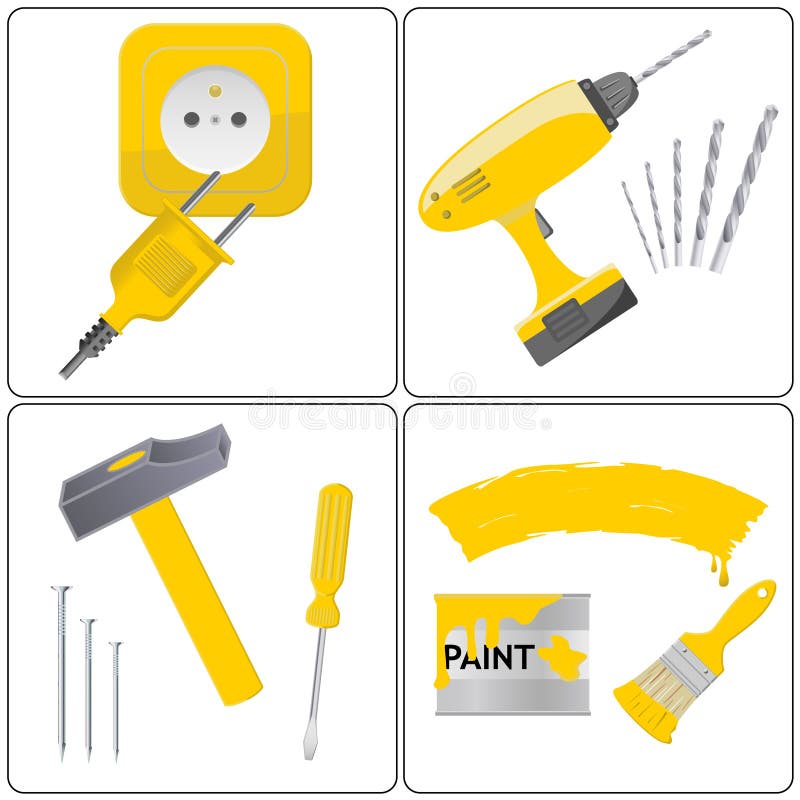 Repair tool illustration stock vector. Illustration of battery - 101772859