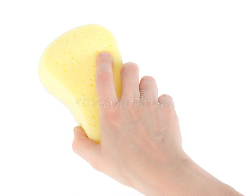 Household sponge in a hand stock photo. Image of abstract - 8584124