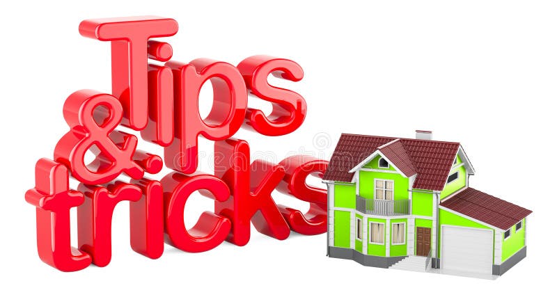 Household Tips and Tricks, Colored Inscription. 3D Rendering Stock ...