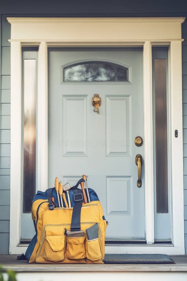 Household Tools at the Door Stock Photo - Image of equipment ...