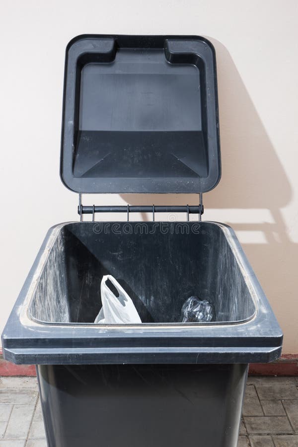 Household Trash Inside an Open Trash Can Stock Image - Image of trash ...