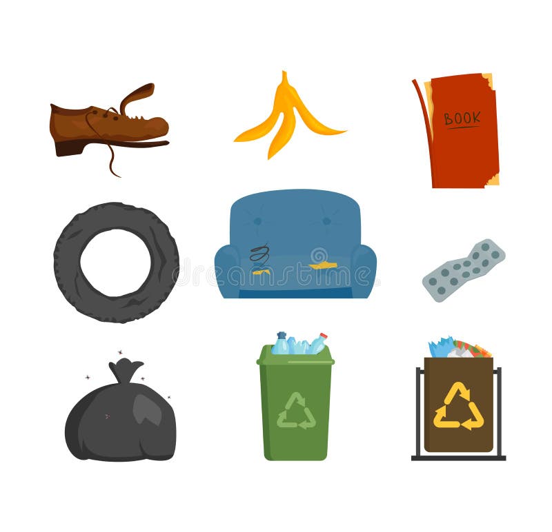 Household Waste Garbage Icons Stock Illustrations – 915 Household Waste ...