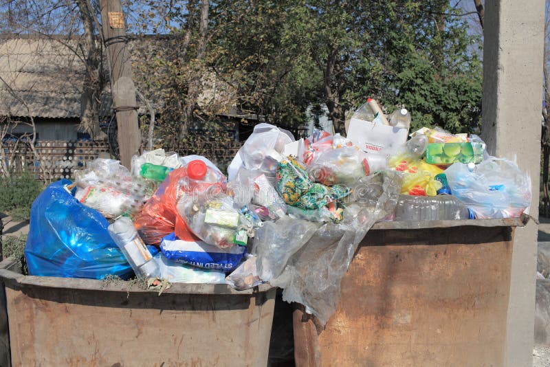 Bags Full of Trash Surrounding Dumpsters Editorial Photography - Image ...