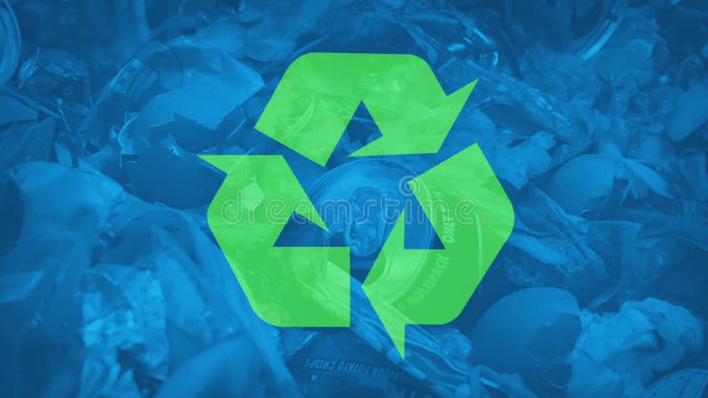 Household Waste Pile with Recycling Symbol Stock Footage - Video of ...