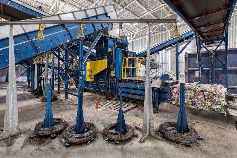 Household Waste Sorting and Recycling Plant. Press for Pressing Plastic ...