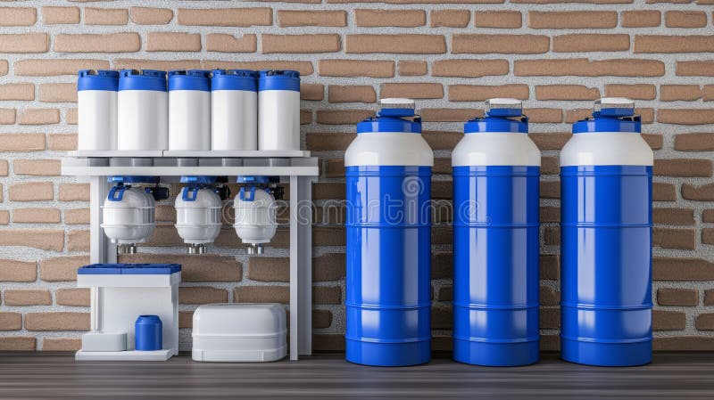 A Household Water Purification and Softening System Supplies Clean and ...